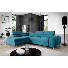 Ecksofa mit Schlaffunktion und Bettkasten, Couch für Wohnzimmer, Schlafsofa Sofagarnitur L-Form Wohnlandschaft mit Bettfunktion 278x92x205 cm OLIVIER