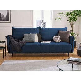 Valentina - 3-sitzer schlafsofa - mit bettkasten - aus cord - zeitgenössischer stil - schieferblau