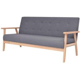 vidaXL - 3-Sitzer Sofa Stoff Dunkelgrau