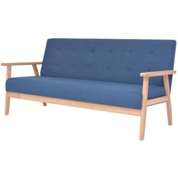 3-Sitzer-Sofa Stoff Blau vidaXL