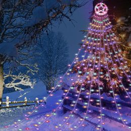 HENGDA TolleTour led Lichterkette Weihnachtsbaum Weihnachtsbaumkette 319 LEDs Baummantel 8 Modi rgb