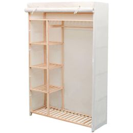 vidaXL - Schrank Stoff und Kiefernholz 110 x 40 x 170 cm