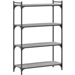 vidaXL - Bücherregal 4 Böden Grau Sonoma 80x30x120 cm Holzwerkstoff