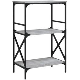 Bücherregal 3 Böden Grau Sonoma 59x35x90,5 cm Holzwerkstoff vidaXL