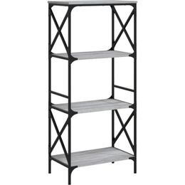 vidaXL - Bücherregal 4 Böden Grau Sonoma 59x35x132 cm Holzwerkstoff