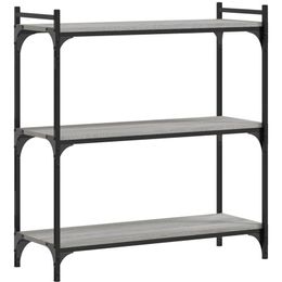 vidaXL - Bücherregal 3 Böden Grau Sonoma 80x30x86 cm Holzwerkstoff