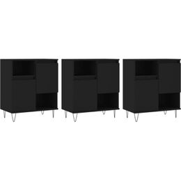 Sideboards 3 Stk. Schwarz Holzwerkstoff vidaXL