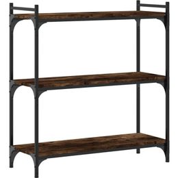 vidaXL - Bücherregal 3 Böden Räuchereiche 80x30x86 cm Holzwerkstoff