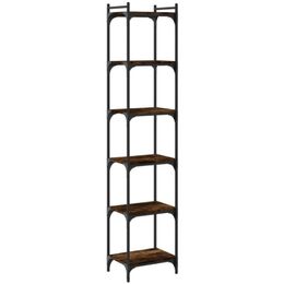 Bücherregal 6 Böden Räuchereiche 40x30x188 cm Holzwerkstoff vidaXL