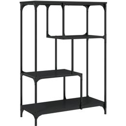 vidaXL - Bücherregal Schwarz 81x36x115 cm Holzwerkstoff und Stahl