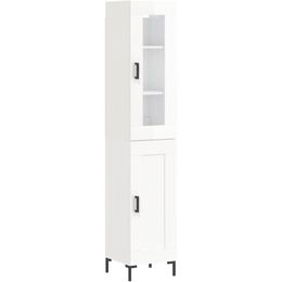 Jinlefu - Highboard Hochglanz-Weiß 34,5x34x180 cm Holzwerkstoff vidaXL