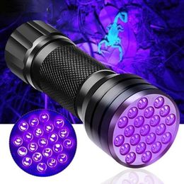 Ahlsen - 21LED UV-LED-Taschenlampe, UV-Geld-Erkennungslampe, Skorpion-Lampe, Haustier-Urin-Flecken-Erkennungslampe