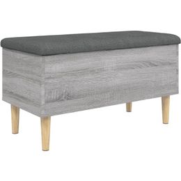 Sitzbank mit Stauraum Grau Sonoma 82x42x46 cm Holzwerkstoff vidaXL