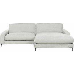 Beliani Ecksofa Hellgrau Chenille Stoff Linksseitig für 3 Personen L-Form Polsterung Gepolstert Schwarze Metallbeine Modern Couch für Wohnzimmer