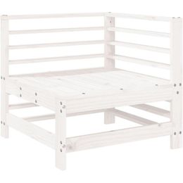 Garten-Ecksofa Weiß Massivholz Kiefer vidaXL