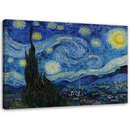 Bild auf Leinwand, Sternennacht – Reproduktion von V. van Gogh – 120 x 80