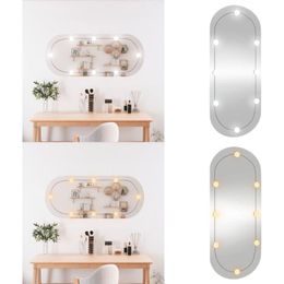 vidaXL Wandspiegel mit LED-Leuchten 40x90 cm Glas Oval - Wandspiegel mit LED-Leuchten - Wandspiegel mit LED-Beleuchtung - Home & Living - Silber