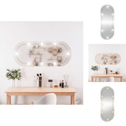 vidaXL - Spiegel - Living Wandspiegel mit LED-Leuchten 40x90 cm Glas Oval - Silber