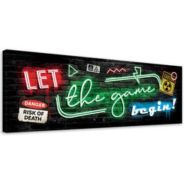 Bild auf Leinwand, Inschrift für einen Neon-Gaming-Spieler - 90x30