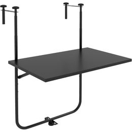 Outsunny - Balkontisch zum Einhängen, klappbar Hängetisch, 3-fach höhenverstellbar Balkonhängetisch, bis 15 kg belastbar, für Garten, Metall, 62 x 60