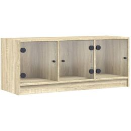 TV-Schrank mit Glastüren Sonoma-Eiche 102x37x42 cm vidaXL