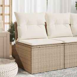 Avimac Gartensofa ohne Armlehnen mit Kissen Beige Poly Rattan