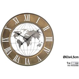 Wall Clock World Map in Metall Ø63 cm, ohne Glas, 1xaa nicht enthalten 63x4,5 cmpour alle Stile, um dem Haus eine Note zu verleihen