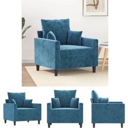 The Living Store - Sessel Blau 60 cm Samt - Sofas - Blau