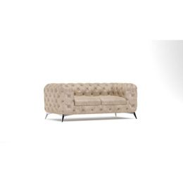 Kare 2-Sitzer Chesterfield Sofa, Beige