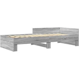 vidaXL - Bettgestell Grau Sonoma 90x190 cm Holzwerkstoff