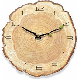 Ahlsen - Vintage-Wanduhr aus Holz, antike, nicht tickende Wanduhr, Vintage-Wanduhr im Landhausstil, schäbige, leise Wanduhr für kleines Wohnzimmer