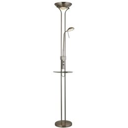 Licht-Erlebnisse Led Stehleuchte dimmbar Metall Glas 177 cm hoch Nickel matt 3000 k warmweißes Licht 1335 lm Modern