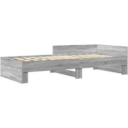 vidaXL - Bettgestell Grau Sonoma 75x190 cm Holzwerkstoff