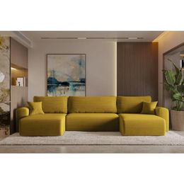 Kaiser Ecksofa mit schlaffunktion und bettkasten, Sofa U-form, Couch U-form capri Poso Gelb