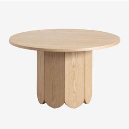 Sklum - Runder Couchtisch aus Holz (Ø80 cm) Vinesey Braun Natur