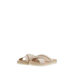 Tom Tailor Damen Flache Slipper, beige, Uni, Gr. 38