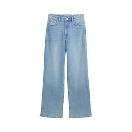 Tom Tailor Denim Damen Wide Leg Jeans, blau, Uni, Gr. L