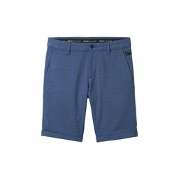 Tom Tailor Denim Herren Slim Chino Shorts, blau, Karomuster, Gr. M