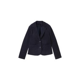 Tom Tailor Damen Cord-Blazer mit aufgesetzten Taschen, blau, Uni, Gr. 34