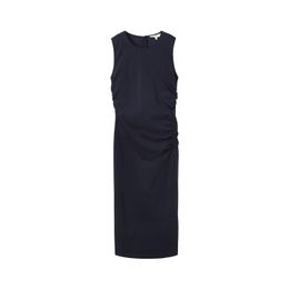 Tom Tailor Damen Midikleid mit Raffung, blau, Gr. 34