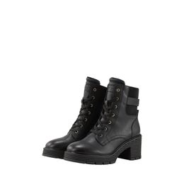 Tom Tailor Damen Gefütterte Stiefeletten mit Block Absatz, schwarz, Uni, Gr. 37