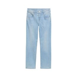 Tom Tailor Damen Alexa Straight Jeans mit recyceltem Polyester, blau, Uni, Gr. 32/32