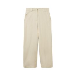 Tom Tailor Damen Culotte Hose mit Leinen, beige, Uni, Gr. 44/28