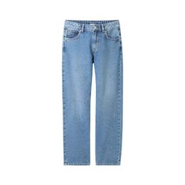 Tom Tailor Jungen Gerade Jeans mit recycelter Baumwolle, blau, Uni, Gr. 170