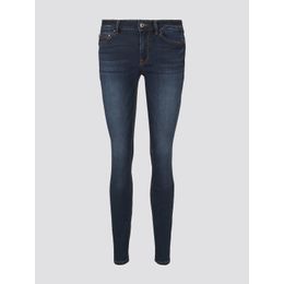 Tom Tailor Denim Damen Jona Extra Skinny Jeans mit recyceltem Polyester, blau, Uni, Gr. 32/32