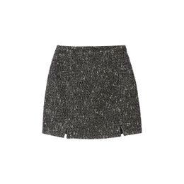 Tom Tailor Denim Damen Bouclé Minirock, schwarz, Meliert, Gr. XL