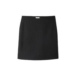 Tom Tailor Damen Bouclé-Rock, schwarz, Uni, Gr. 38