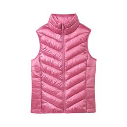 Tom Tailor Damen Leichte Steppweste, rosa, Uni, Gr. XXL