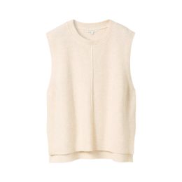 Tom Tailor Damen Pullunder mit Ziernaht, beige, Uni, Gr. XXL