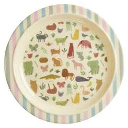 Rice Melamin Kinderteller Sweet Jungle Print, Mehrfarbig, Rund, Ø 22 cm